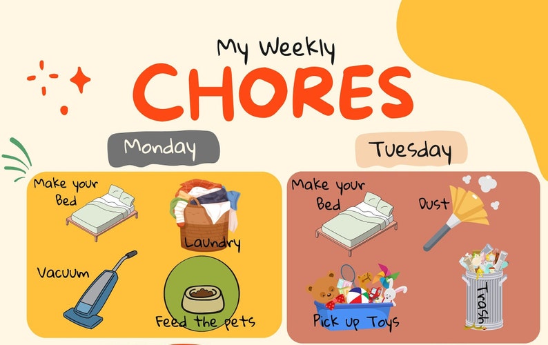 Visual Chore Chart (ages 4-8) - Etsy