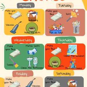 Visual Chore Chart (ages 4-8) - Etsy
