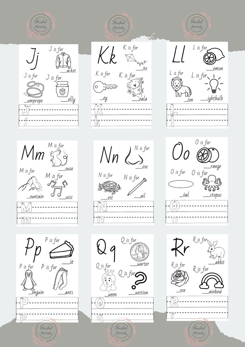 Alphabet Visual Sheet (3 & Up) - Etsy