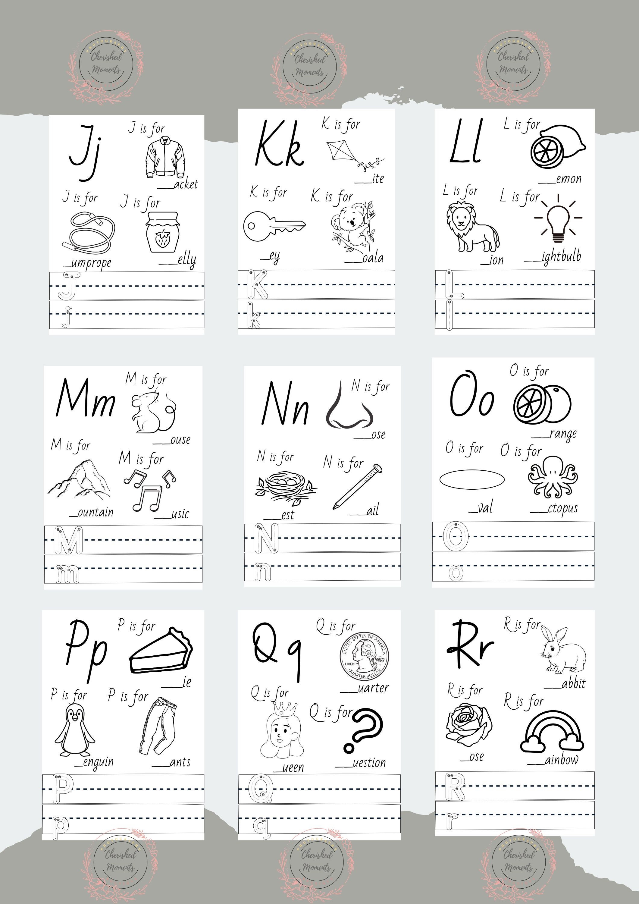 Alphabet Visual Sheet 3 & Up - Etsy