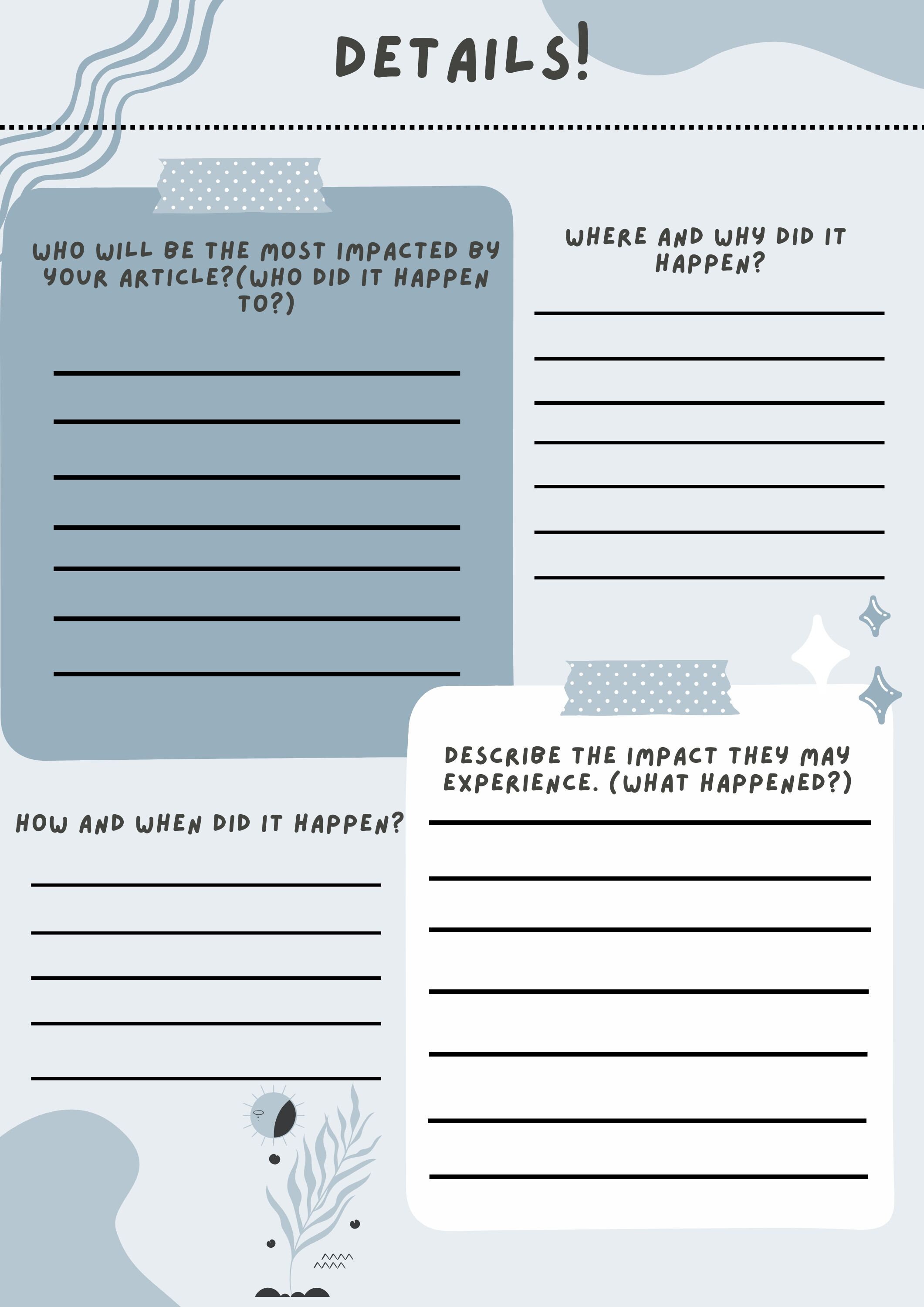 Current Events Worksheet - Etsy