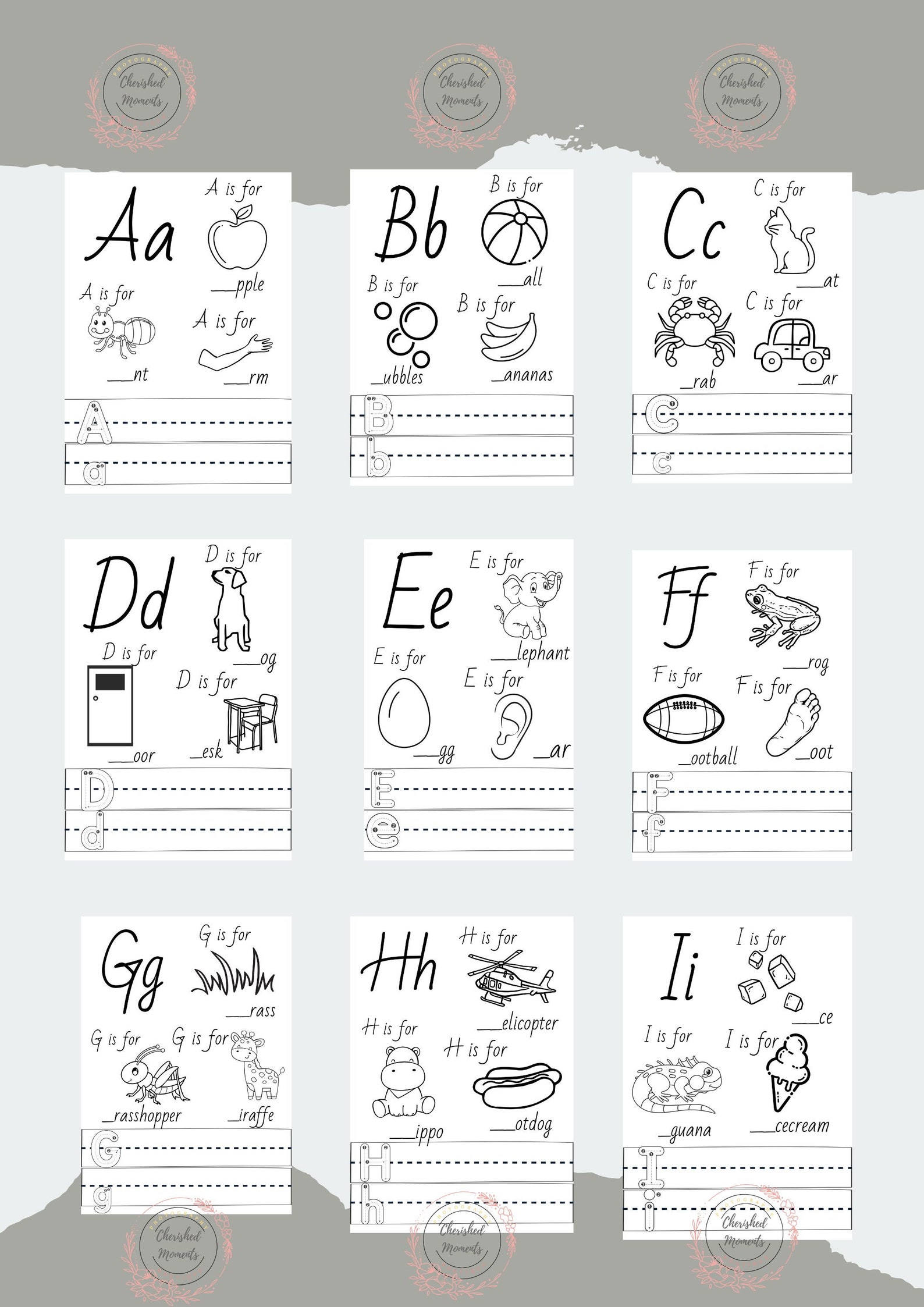 Alphabet Visual Sheet (3 & Up) - Etsy