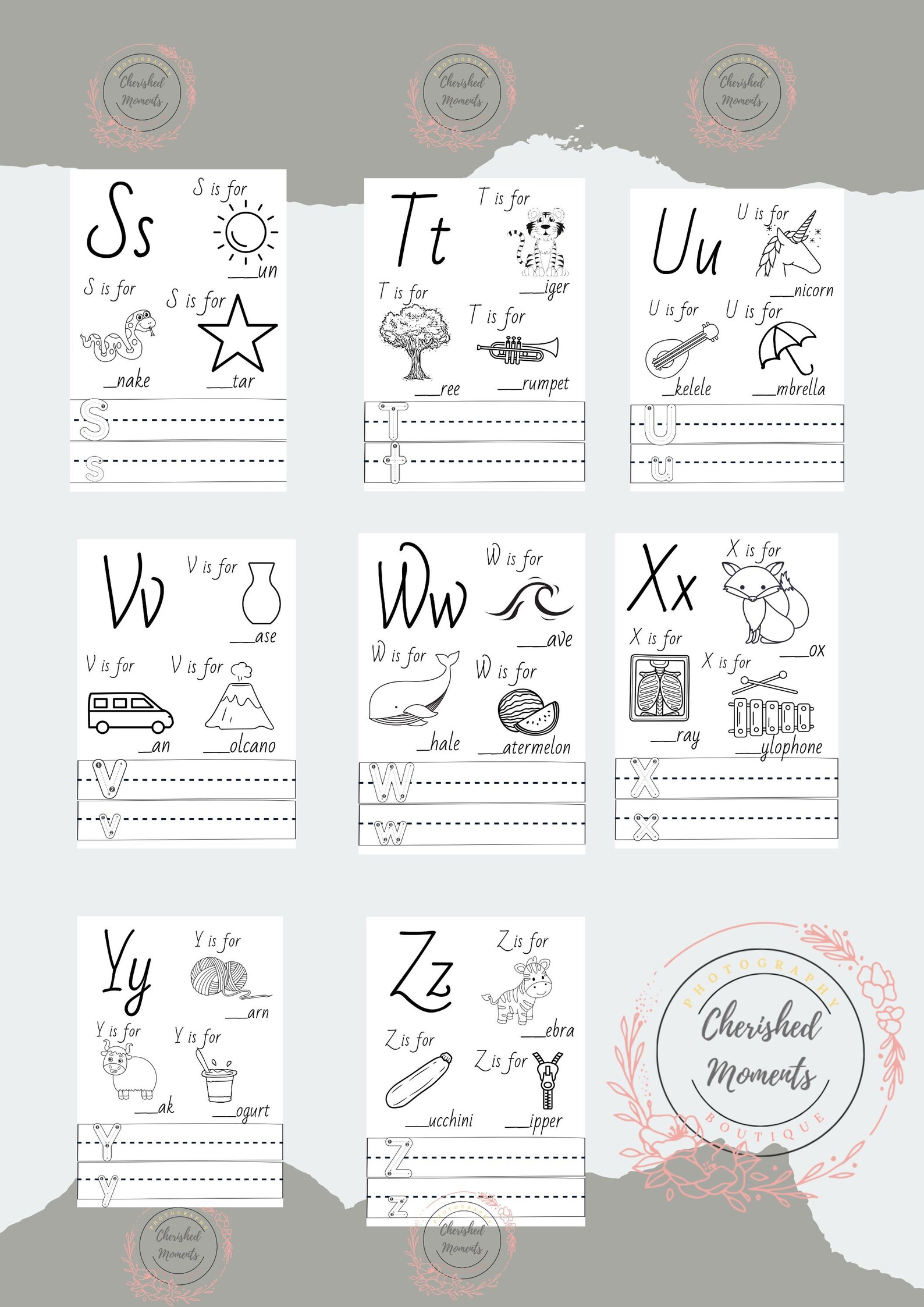 Alphabet Visual Sheet (3 & Up) - Etsy