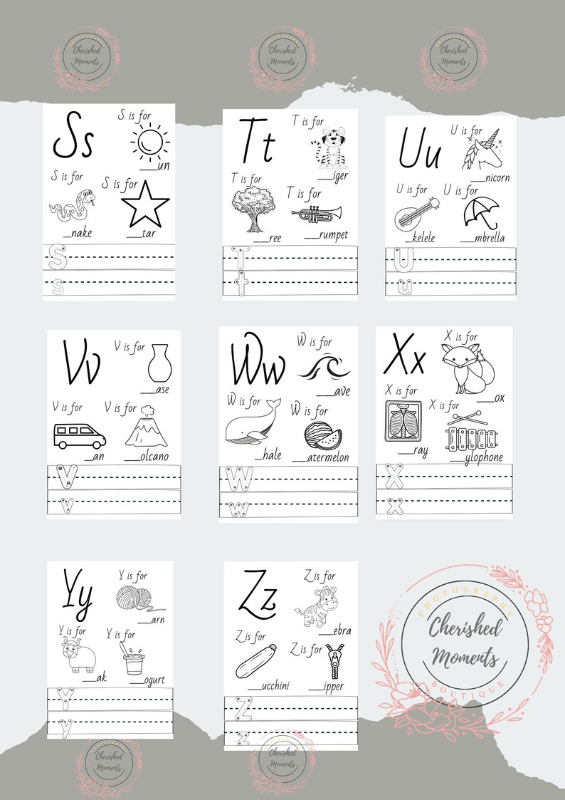 Alphabet Visual Sheet (3 & Up) - Etsy