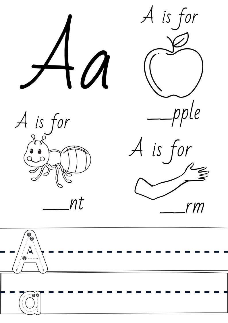 Alphabet Visual Sheet (3 & Up) - Etsy