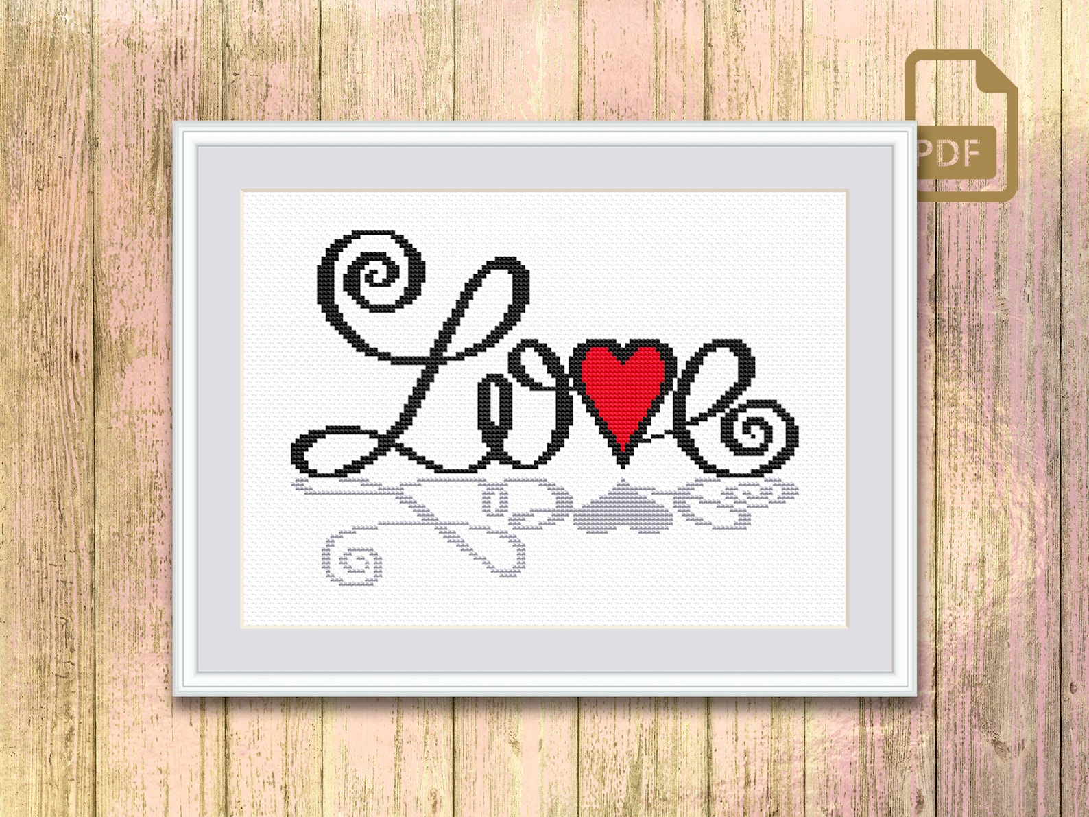 Love Cross Stitch Pattern Valentine Cross Stitch Pattern - Etsy