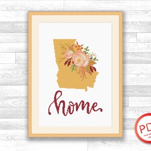 Georgia Cross Stitch Pattern State of Georgia Cross Stitch - Etsy