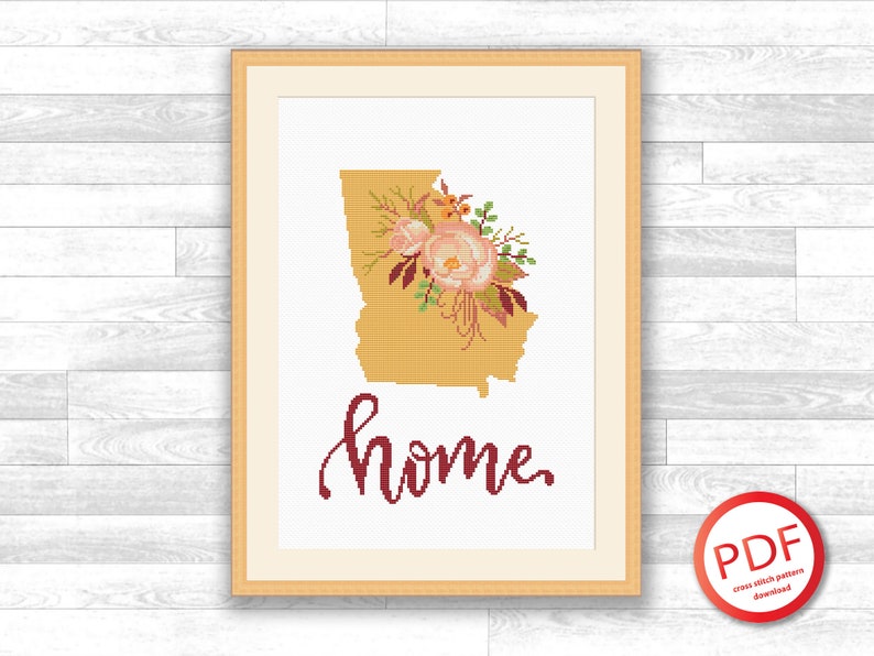 Georgia Cross Stitch Pattern State of Georgia Cross Stitch - Etsy