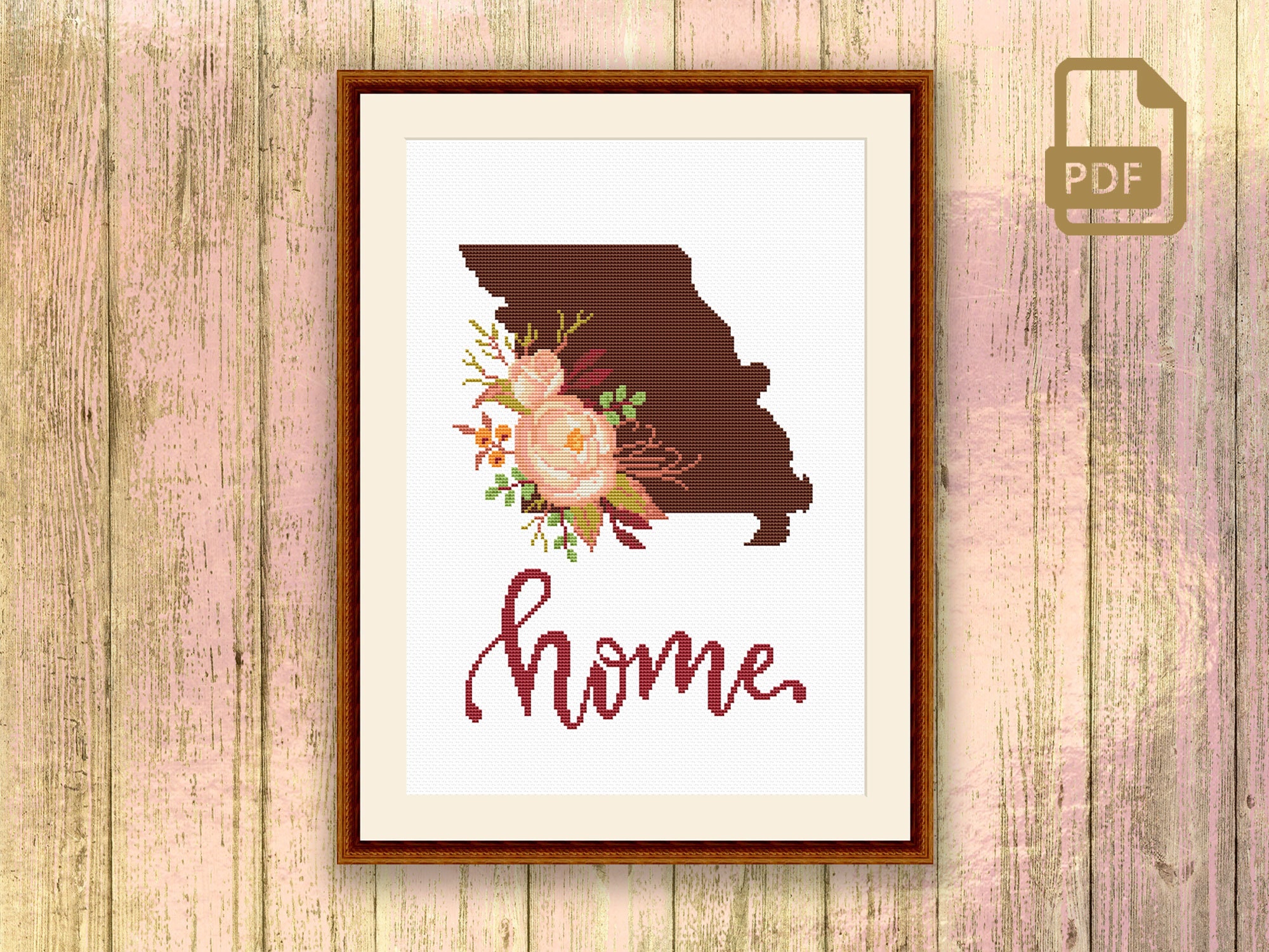 Missouri Cross Stitch Pattern, State of Missouri Cross Stitch Pattern ...