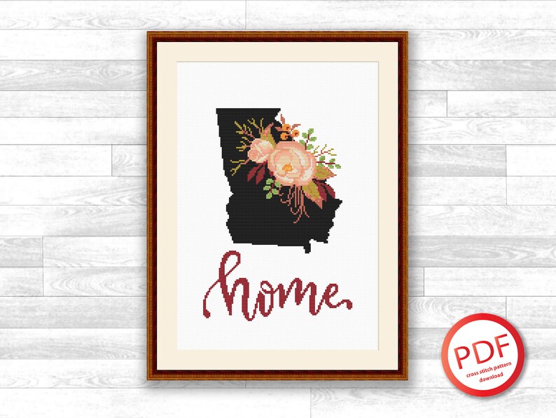 Georgia Cross Stitch Pattern State of Georgia Cross Stitch - Etsy