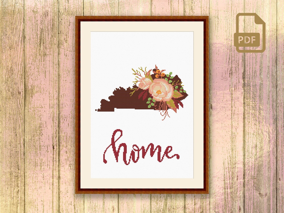 Kentucky Cross Stitch Pattern, State of Kentucky Cross Stitch Pattern ...