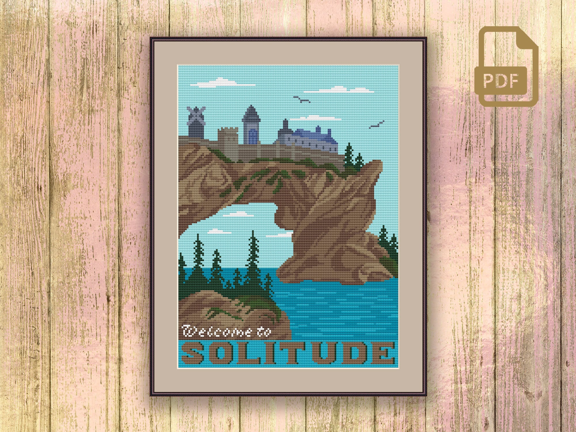 Welcome to Solitude Cross Stitch Pattern, Game Cross Stitch Pattern ...
