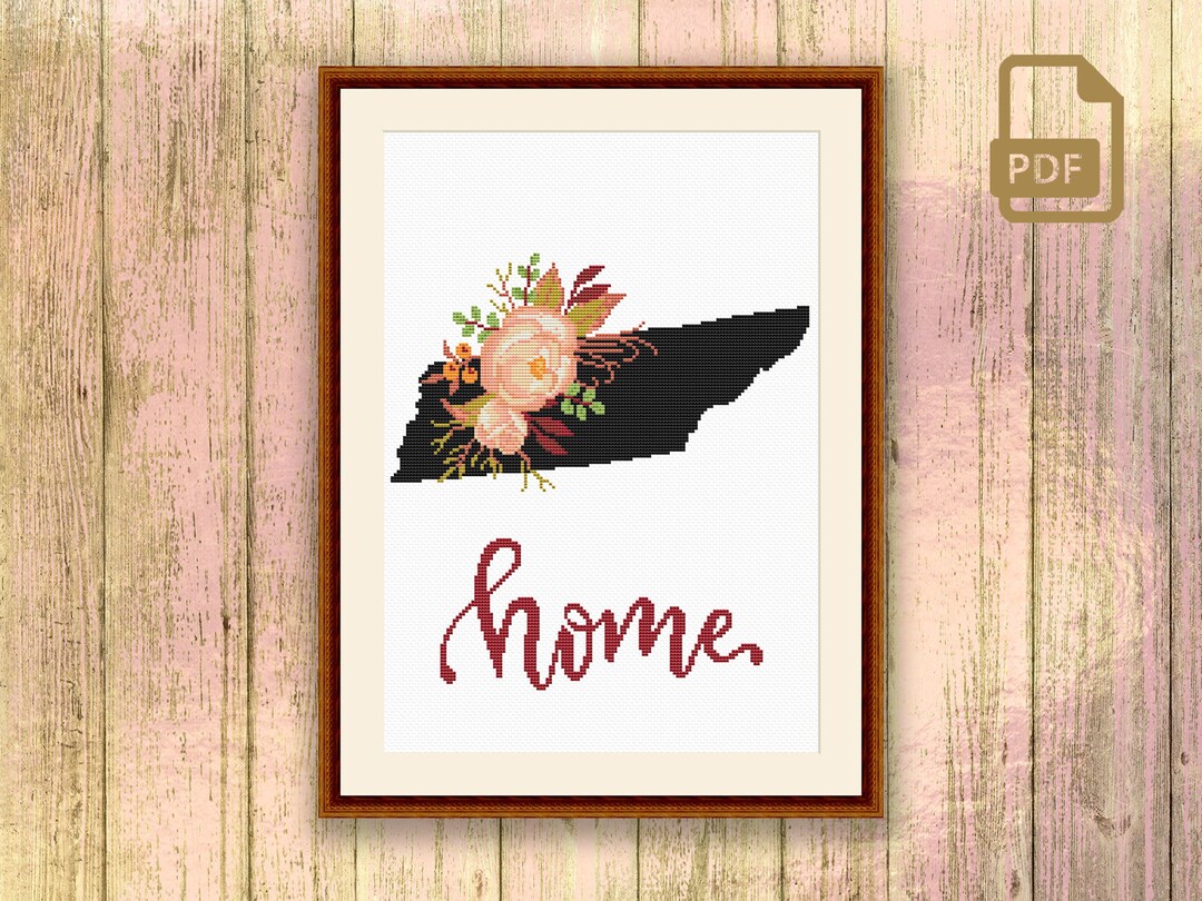Tennessee Cross Stitch Pattern, State of Tennessee Cross Stitch Pattern ...