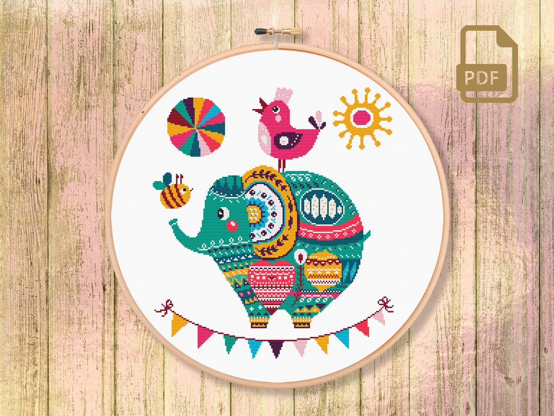 Elephant Cross Stitch Patterns, Elephant Pattern, Animals Cross Stitch ...