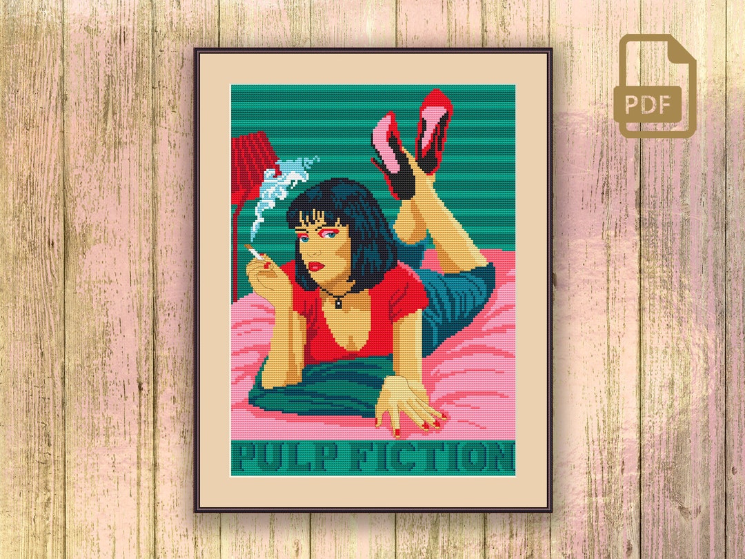 Mia Wallace Pulp Fiction Cross Stitch Pattern, Pulp Fiction Pattern ...