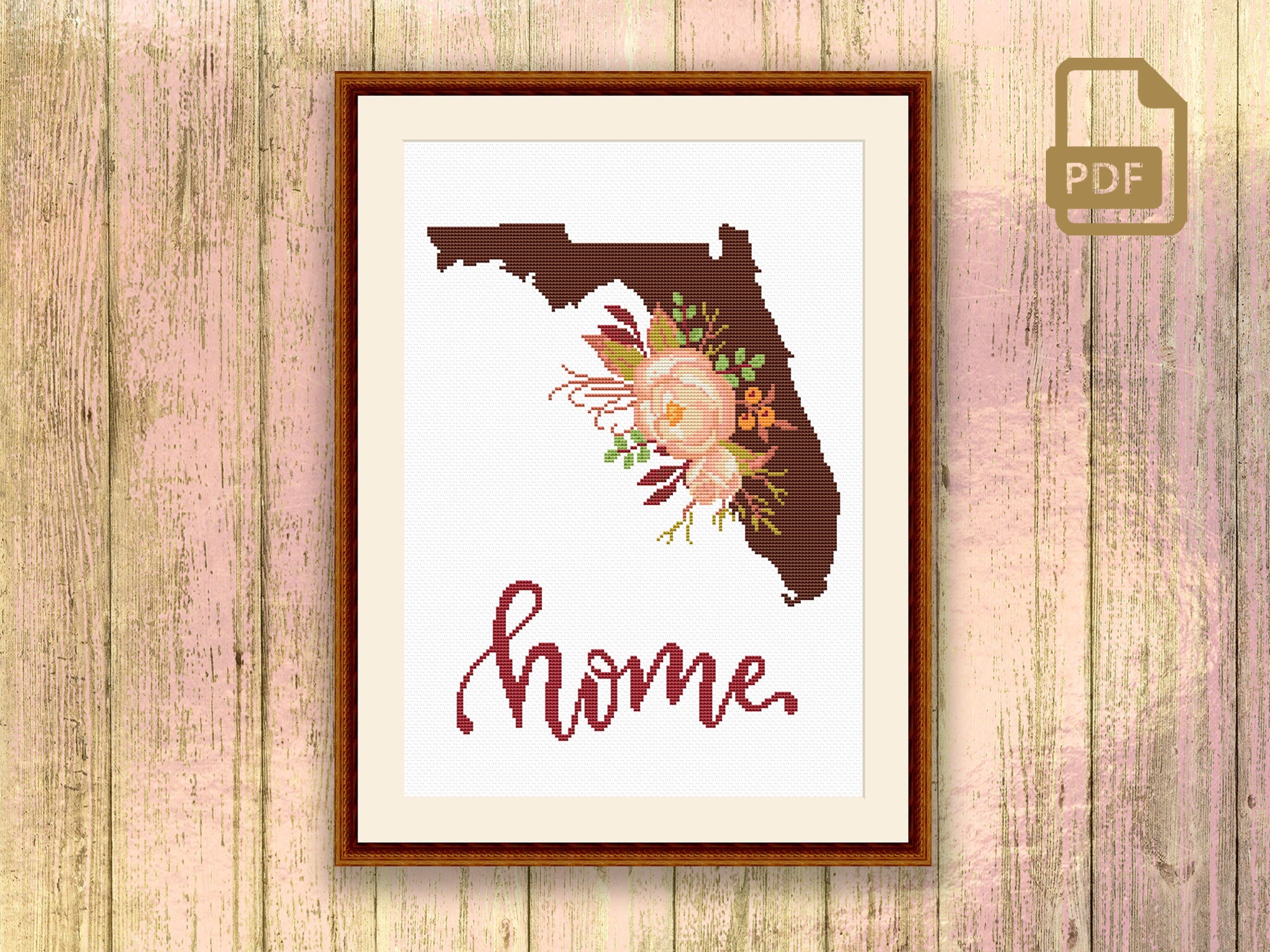 Florida Cross Stitch Pattern State of Florida Cross Stitch - Etsy