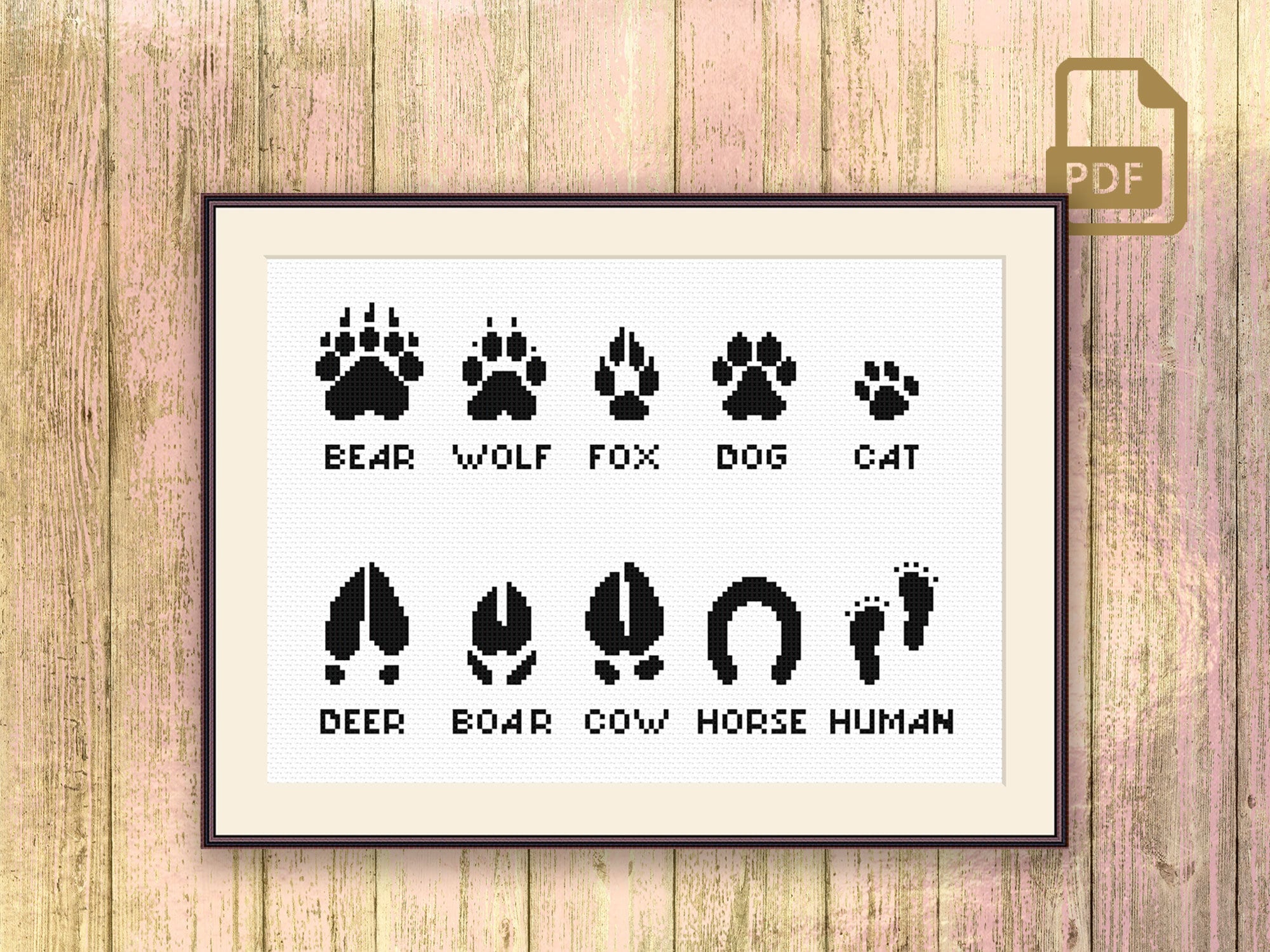Footprints Animals Cross Stitch Pattern Woodland Animals - Etsy