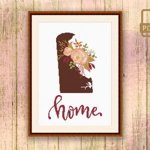 Delaware Cross Stitch Pattern, State of Delaware Cross Stitch Pattern ...
