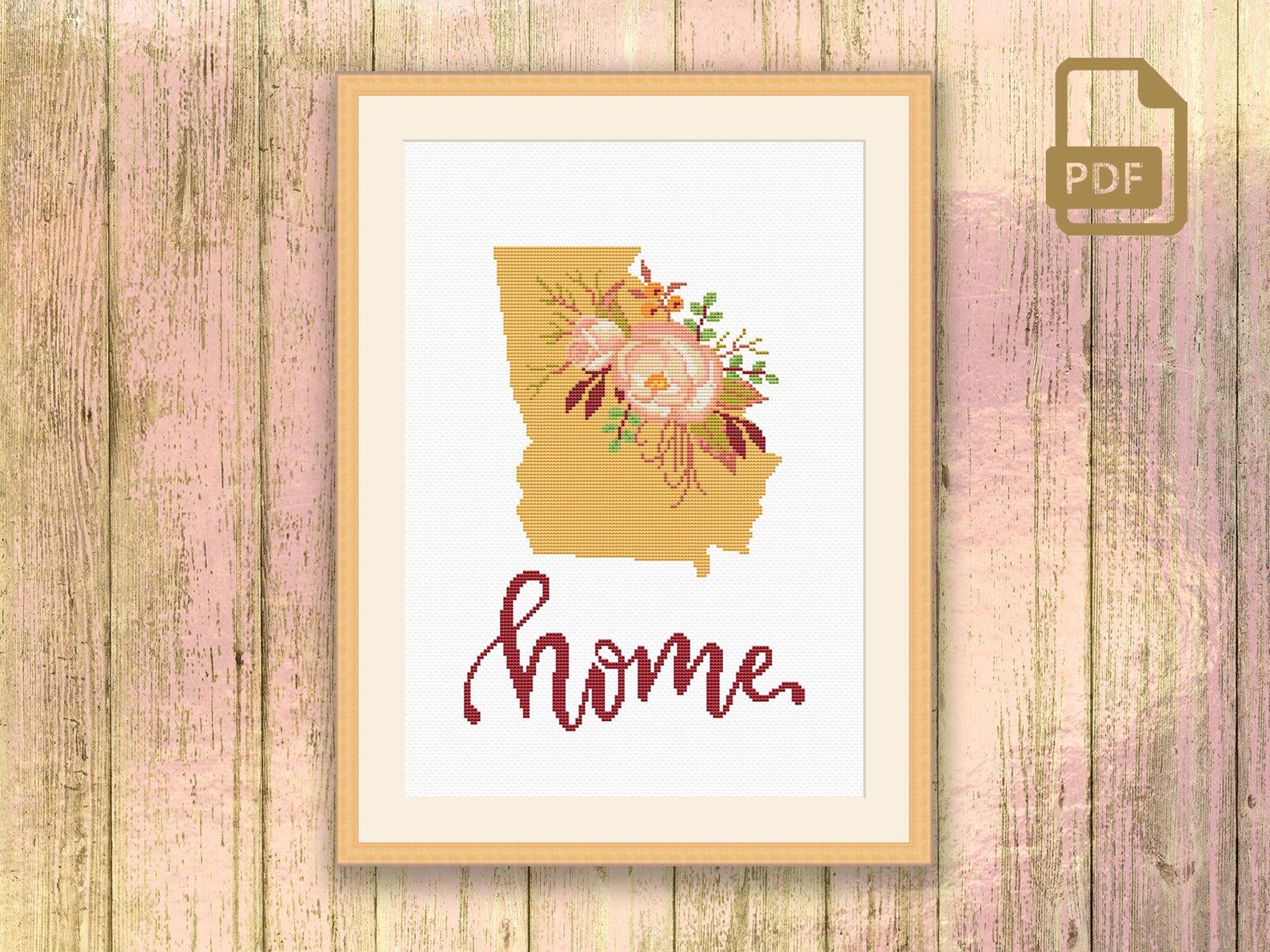 Georgia Cross Stitch Pattern, State of Georgia Cross Stitch Pattern ...