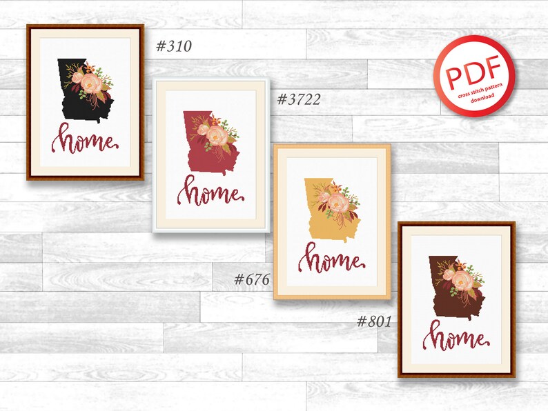 Georgia Cross Stitch Pattern State of Georgia Cross Stitch - Etsy