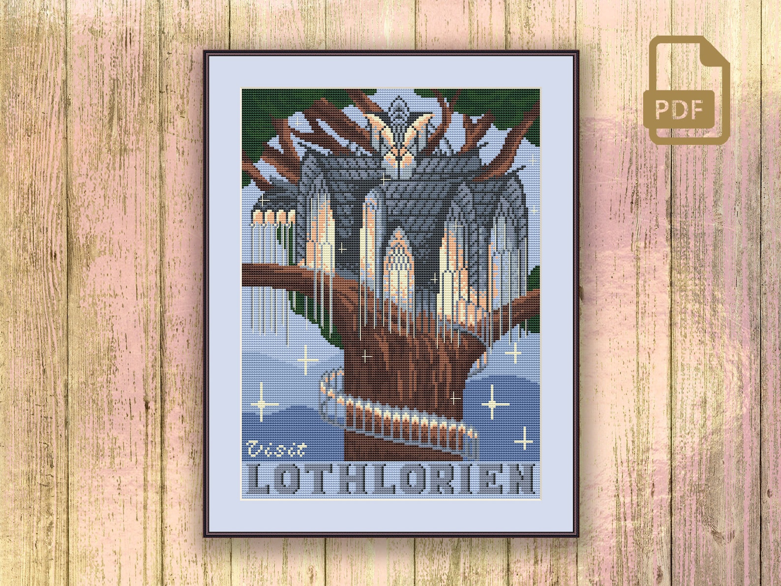 Visit Lothlorien Cross Stitch Pattern, Movie Cross Stitch Pattern, LOTR ...