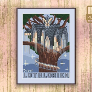 Visit Lothlorien Cross Stitch Pattern, Movie Cross Stitch Pattern, LOTR ...