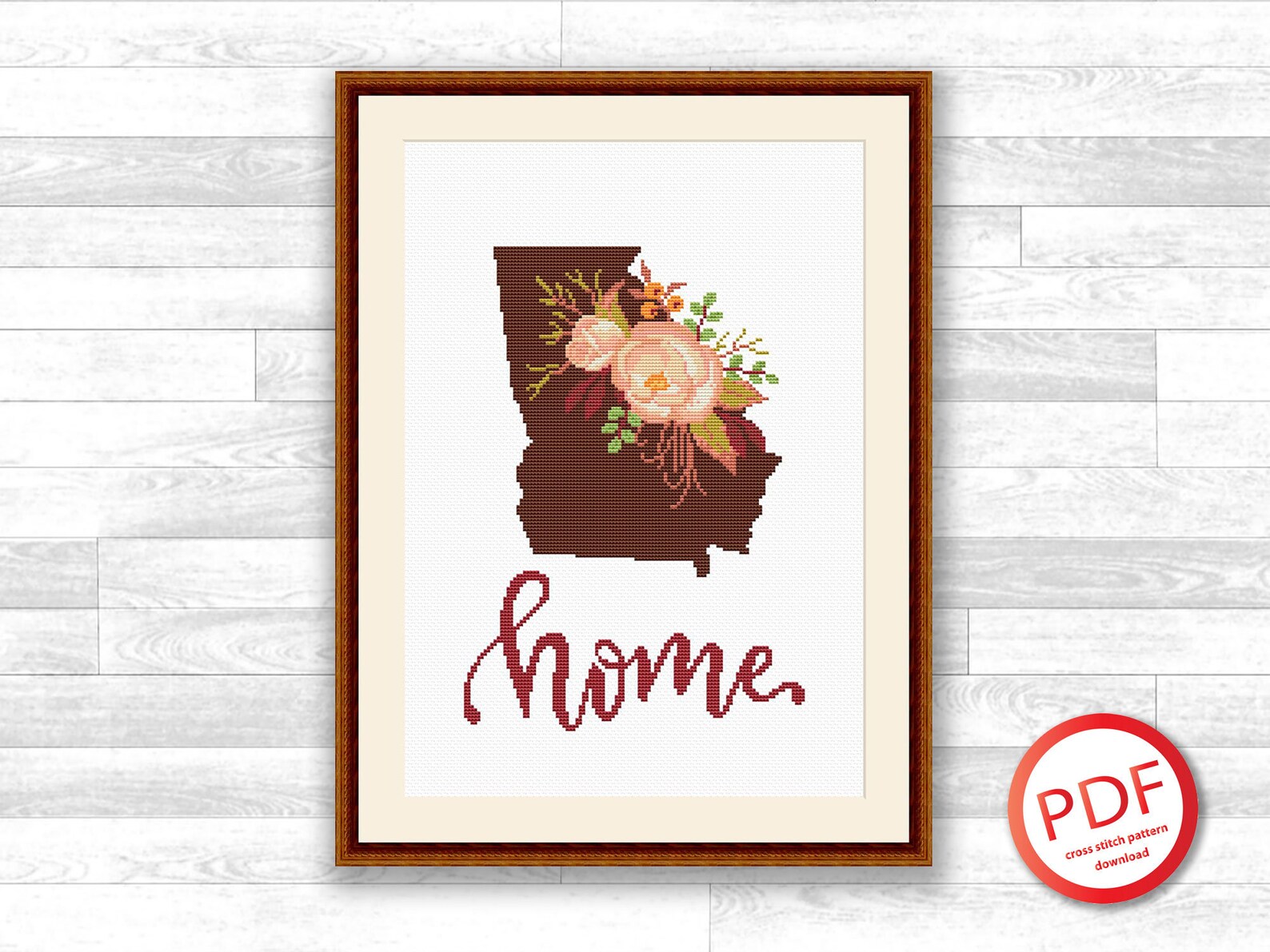 Georgia Cross Stitch Pattern State of Georgia Cross Stitch - Etsy