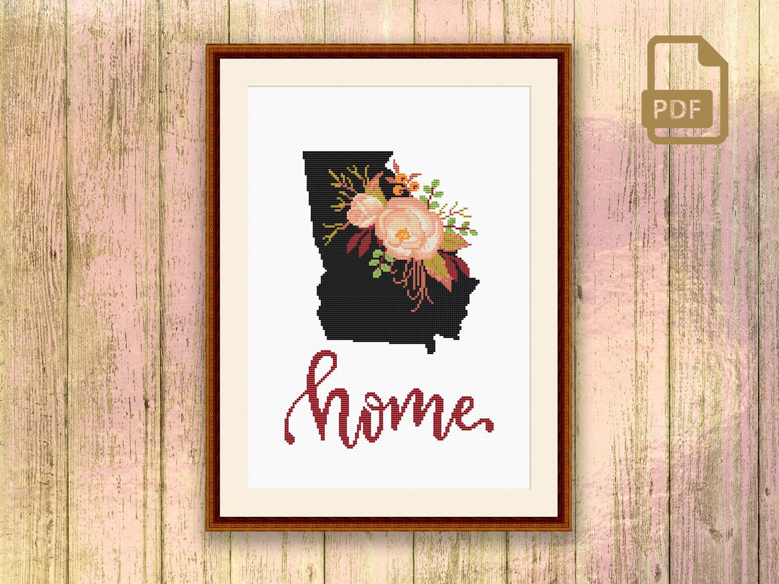 Georgia Cross Stitch Pattern, State of Georgia Cross Stitch Pattern ...