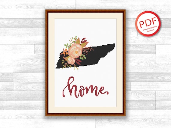 Tennessee Cross Stitch Pattern State of Tennessee Cross - Etsy