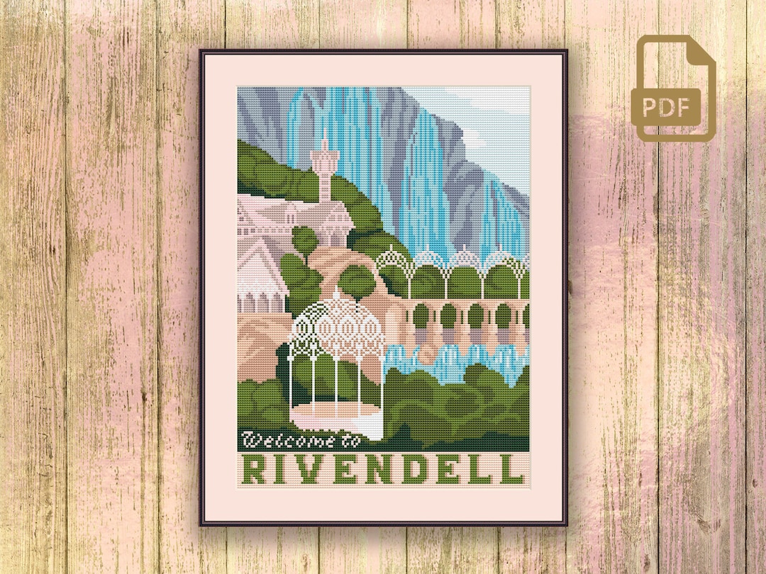 Welcome to Rivendell Cross Stitch Pattern, Movie Cross Stitch Pattern ...