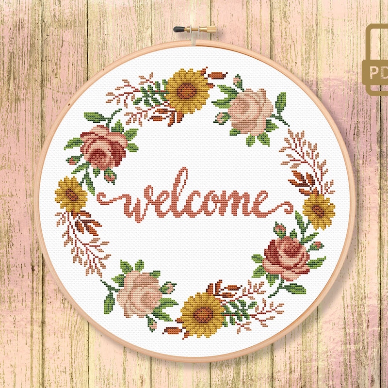 Welcome Cross Stitch Pattern - Etsy