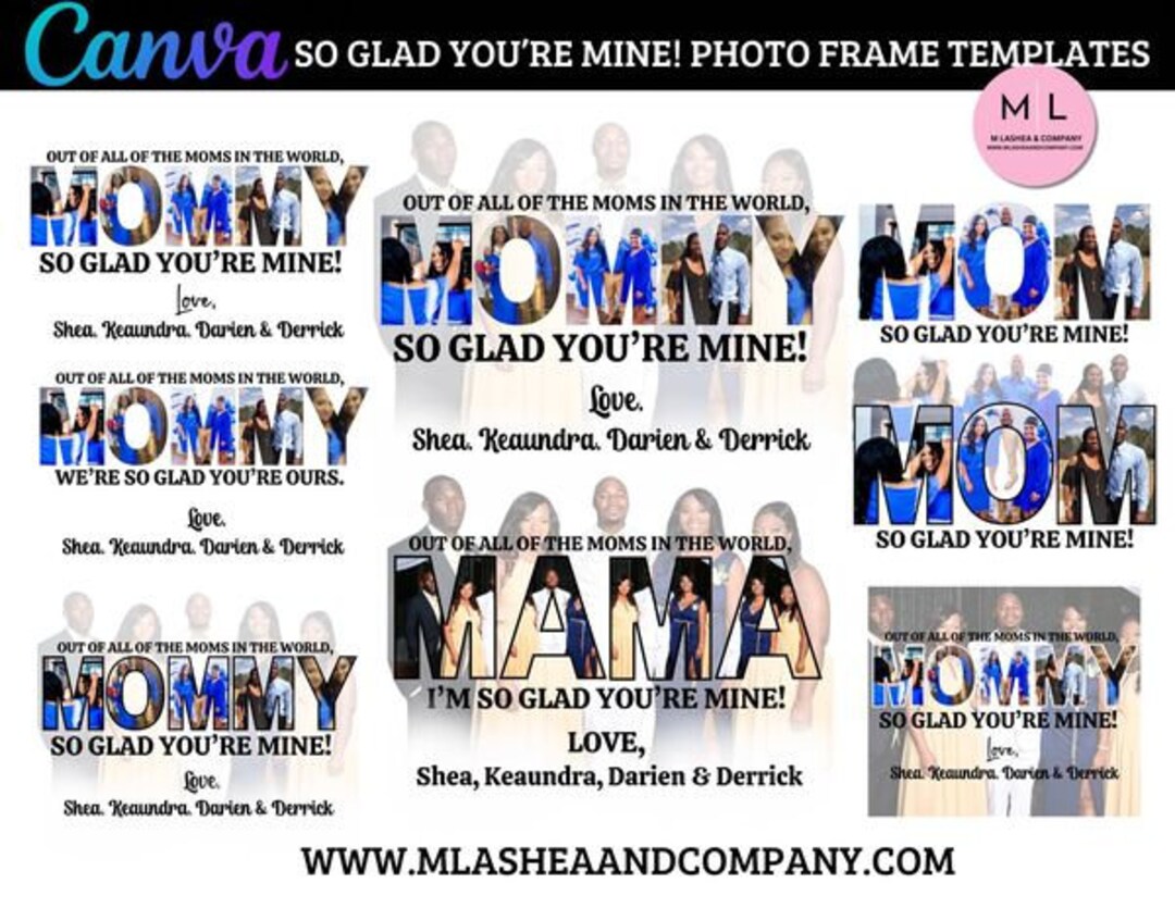 CANVA so Glad Youre Mine Photo Frame Templates - Etsy