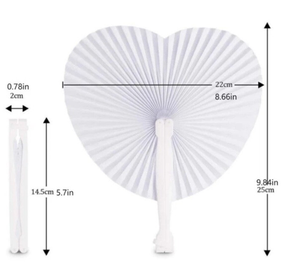 Heart Shaped Fan Pocket Fan Perfect for Summer Weddings - Etsy UK