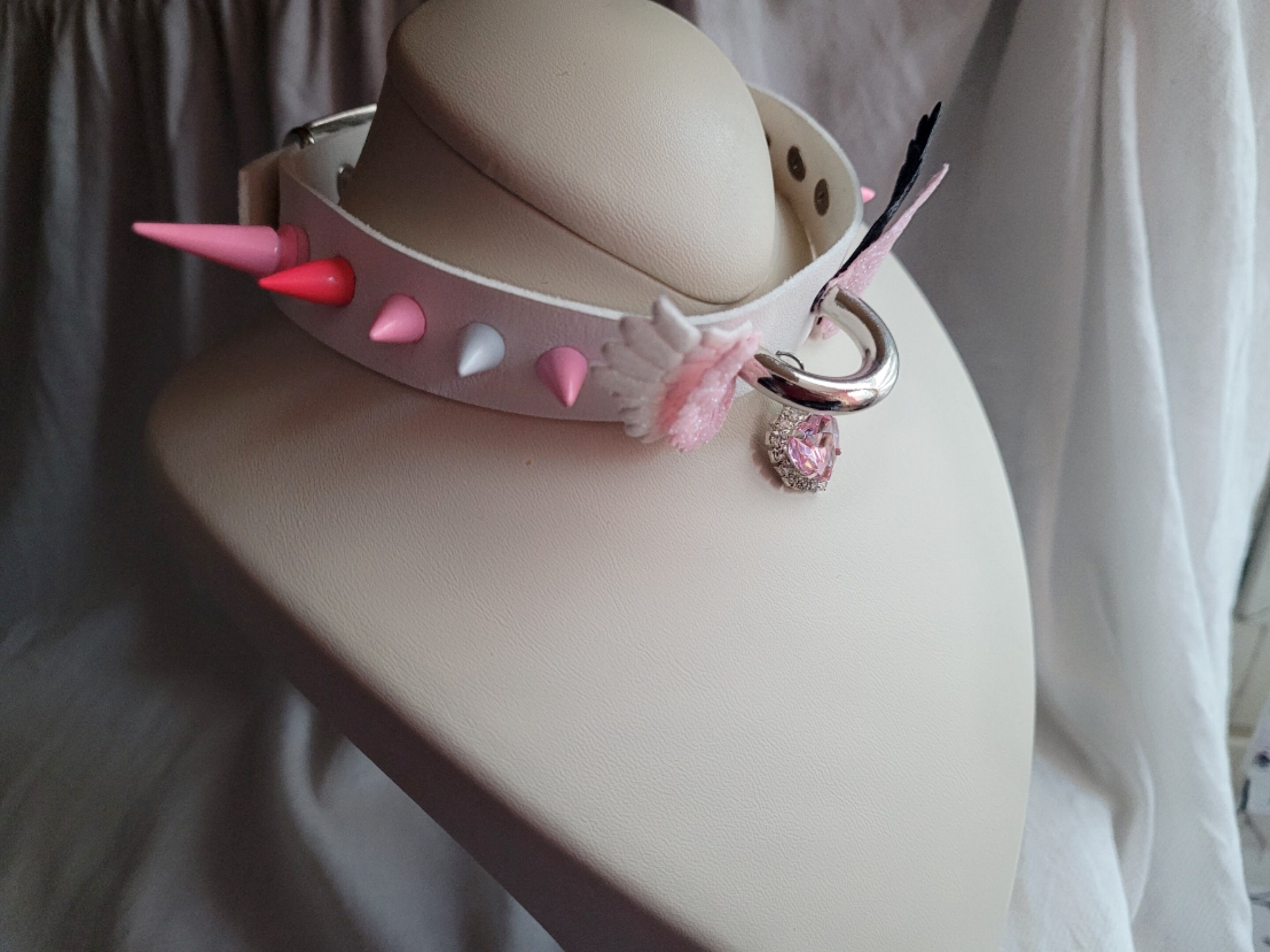 Angel Dust Inspired Choker With Wings and Stud Spikes for - Etsy