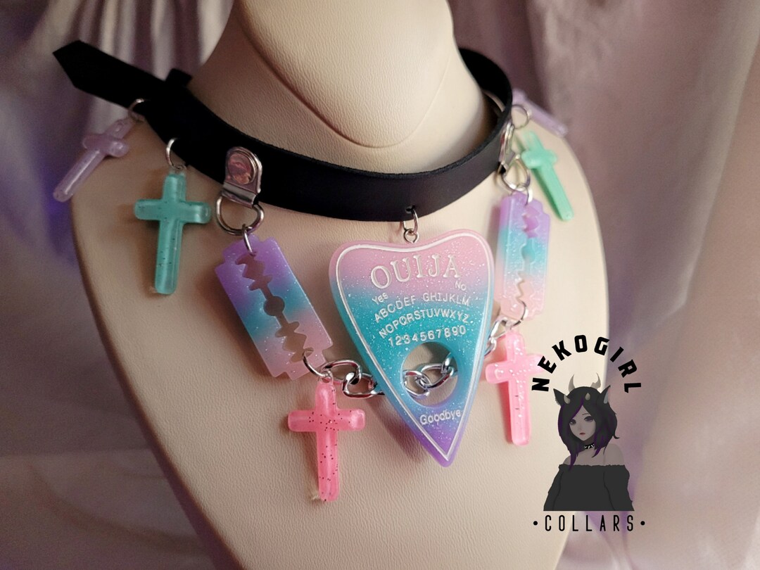 Pastel Goth Horror Choker Ouija Pendant Razorblade Alternative E-girl ...