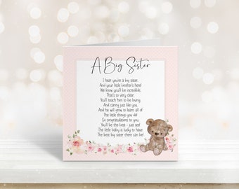 New Baby Big Sister Poem - Etsy