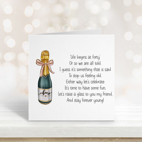 40th Birthday Friend Drawing - Etsy