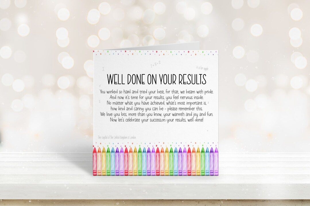 Well Done Exam Results Poem, Digital Item, Poem Only, Artwork Not ...