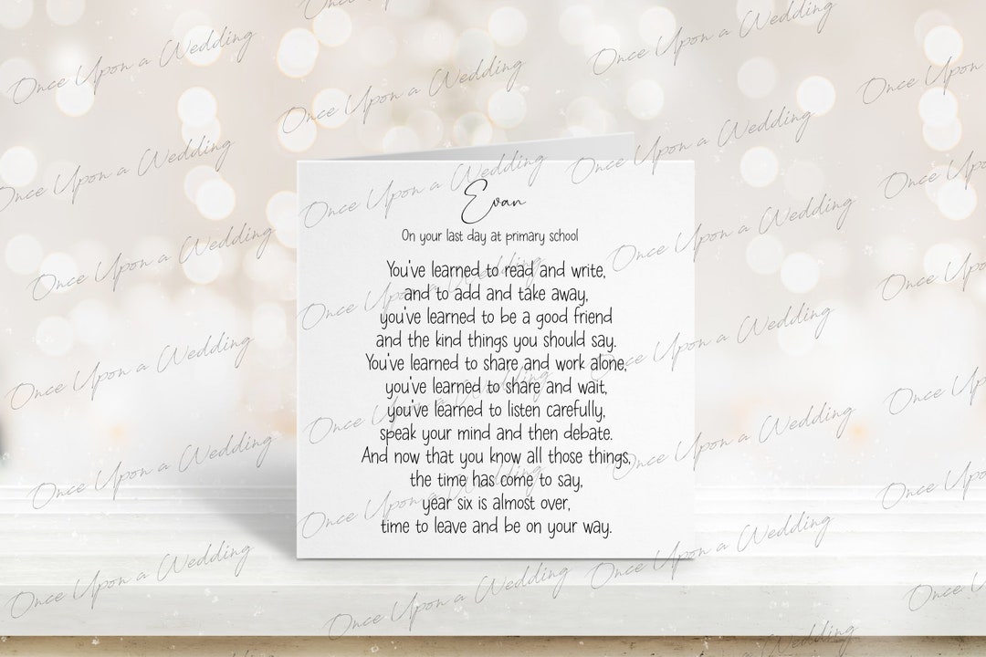 Year 6 Leavers Poem - Etsy