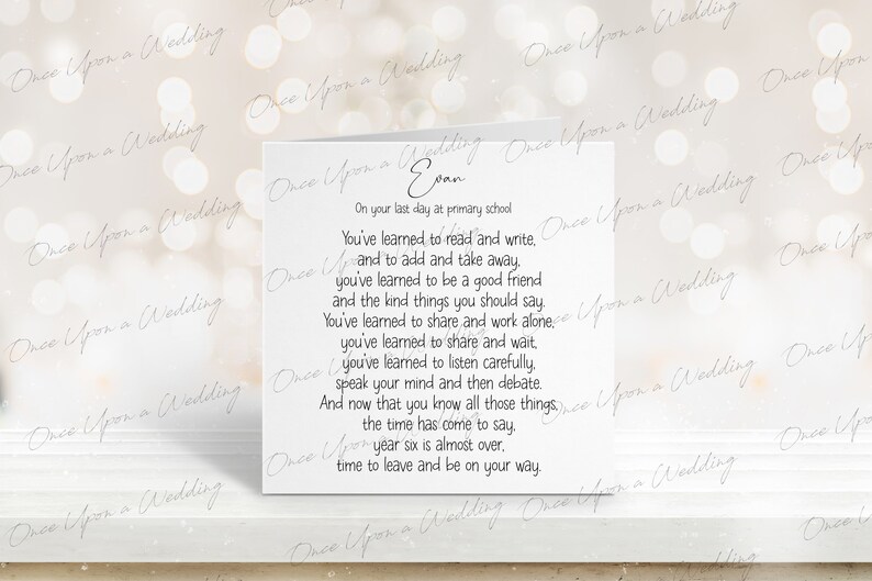 Year 6 Leavers Poem - Etsy