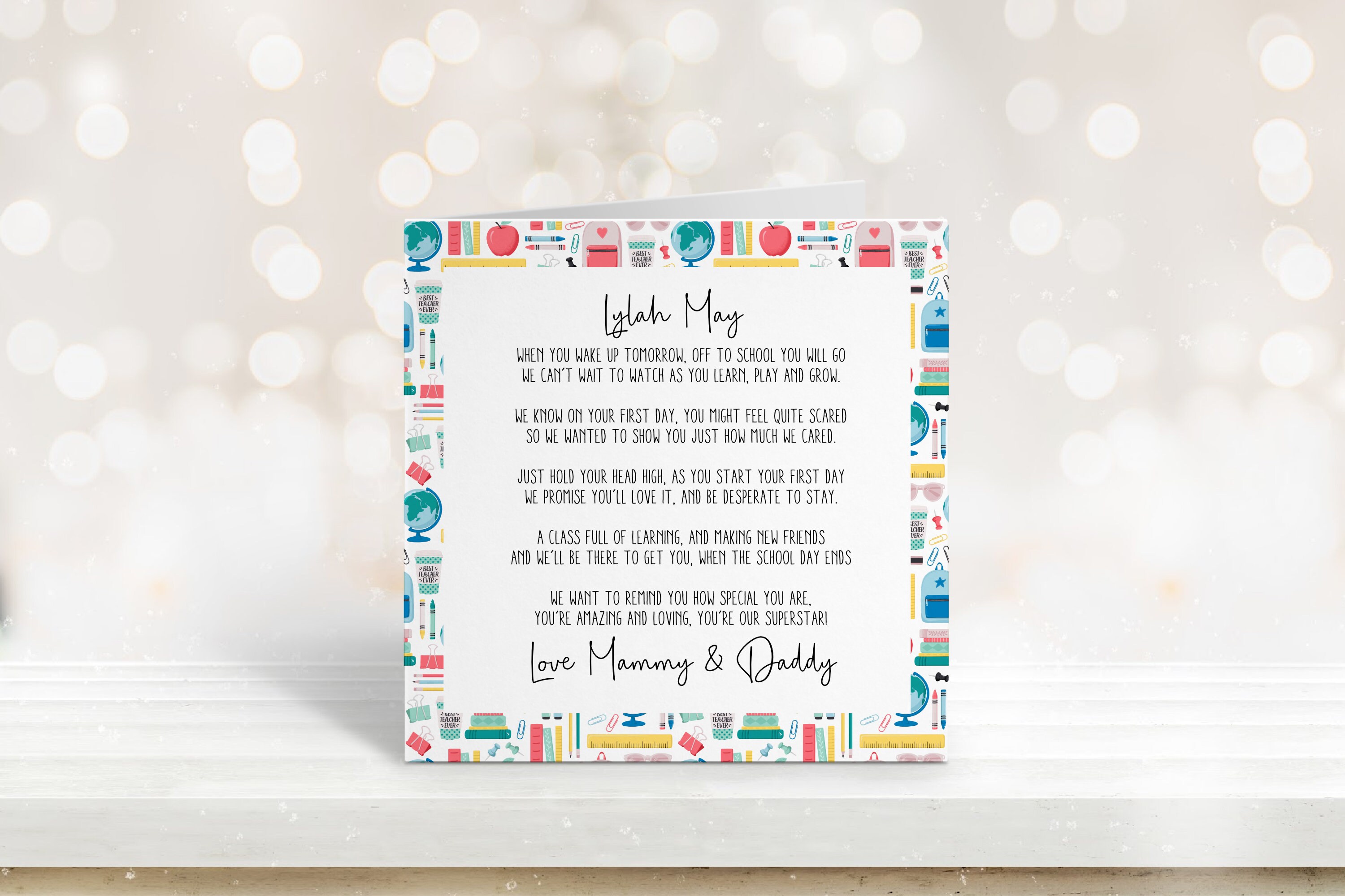 First Day of School Poem - Etsy