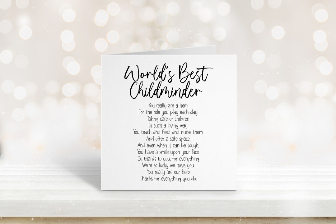 Childminder Poem, Digital Item, Poem Only, Artwork Not Included - Etsy