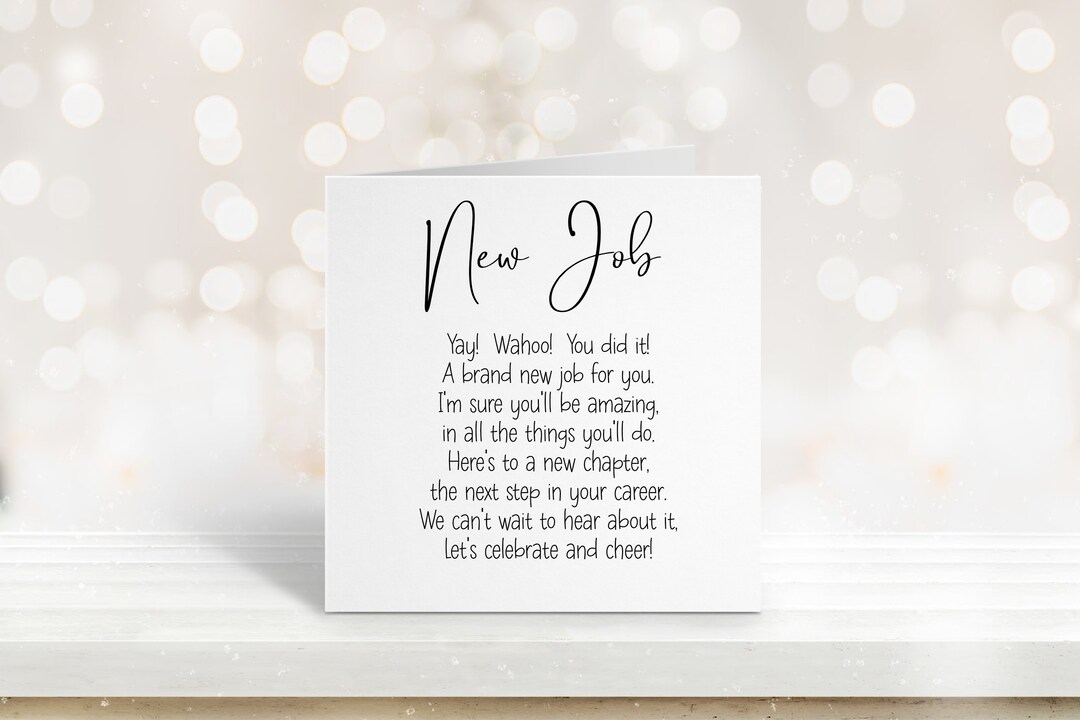 New Job Poem Etsy
