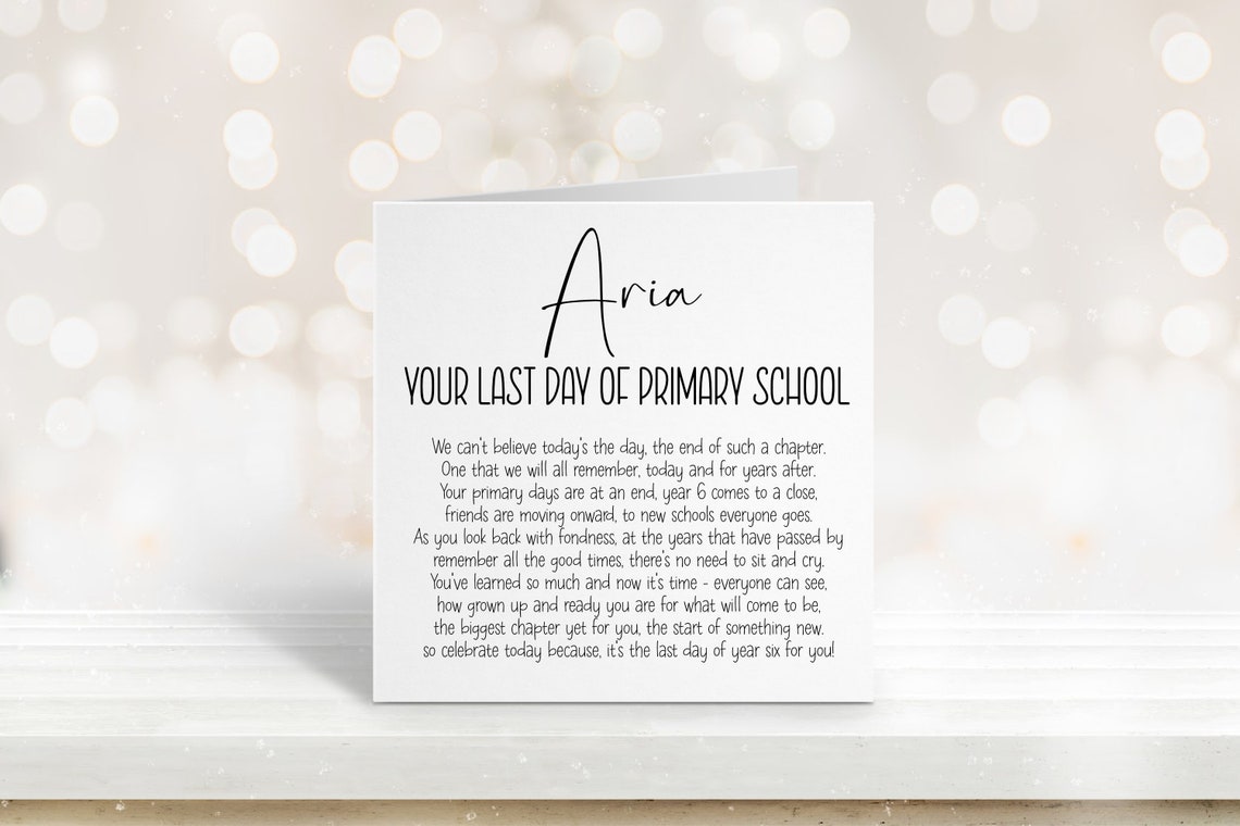 Year 6 Leavers Poem - Etsy