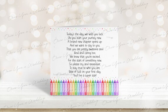 First Day of School Poem - Etsy