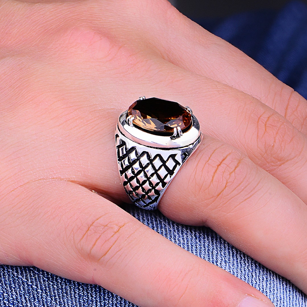 925K Zultanite Color Changing Stone Silver Men's Ring, Turkish Diaspore ...