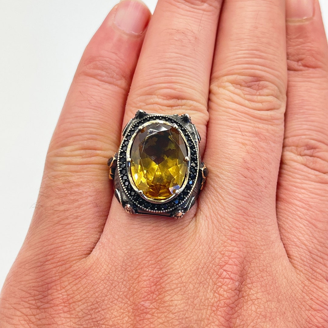 A Gift for Men, Zultanite Color Changing Stone Silver Men Ring, Turkish ...