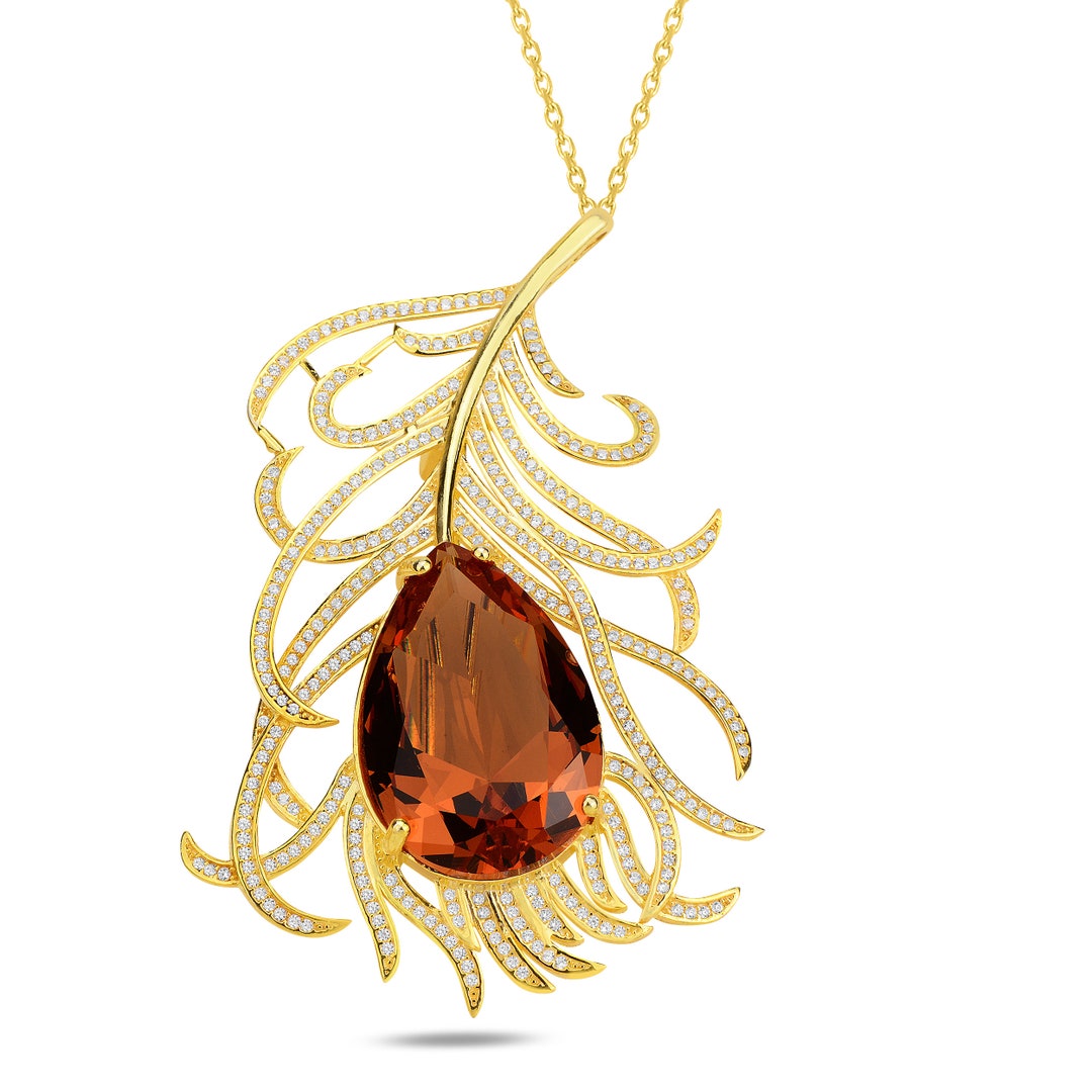 Unique Design Zultanite Stone Silver Necklace, Gold Plated Sultanite ...