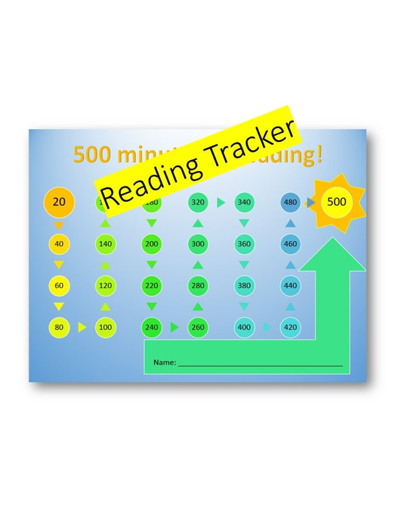 500 Minutes of Reading Printable Tracker - Etsy