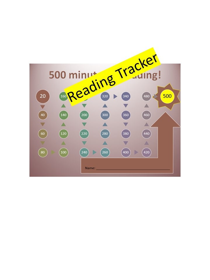 Reading Printable Tracker - 500 Minutes - Etsy